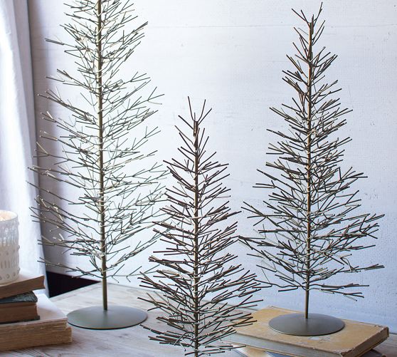 Antique Brass Wire Trees - Set Of 3 | Pottery Barn