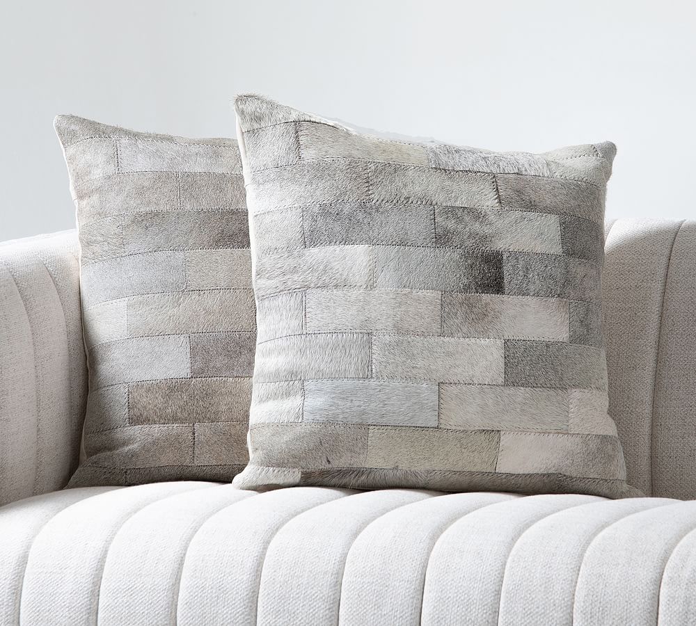 Reiko Hide Throw Pillow - Set of 2 | Pottery Barn