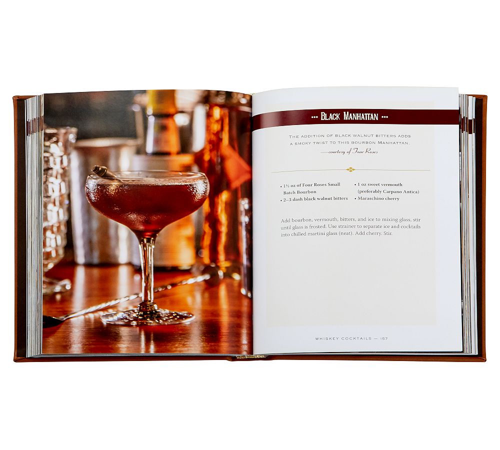 Whiskey Cocktails By Taylor Bently Leather-Bound Book | Pottery Barn