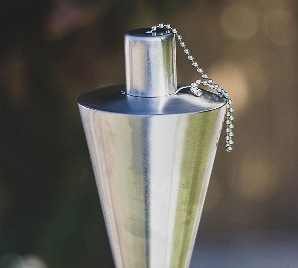 Stainless Steel Cone Garden Torches - Set of 4 | Pottery Barn
