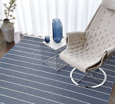 Pappelina Carl Striped Reversible Outdoor Rug | Pottery Barn