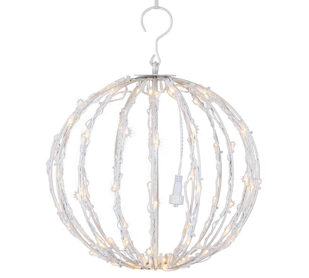 Warm White LED Ball With White Frame | Pottery Barn
