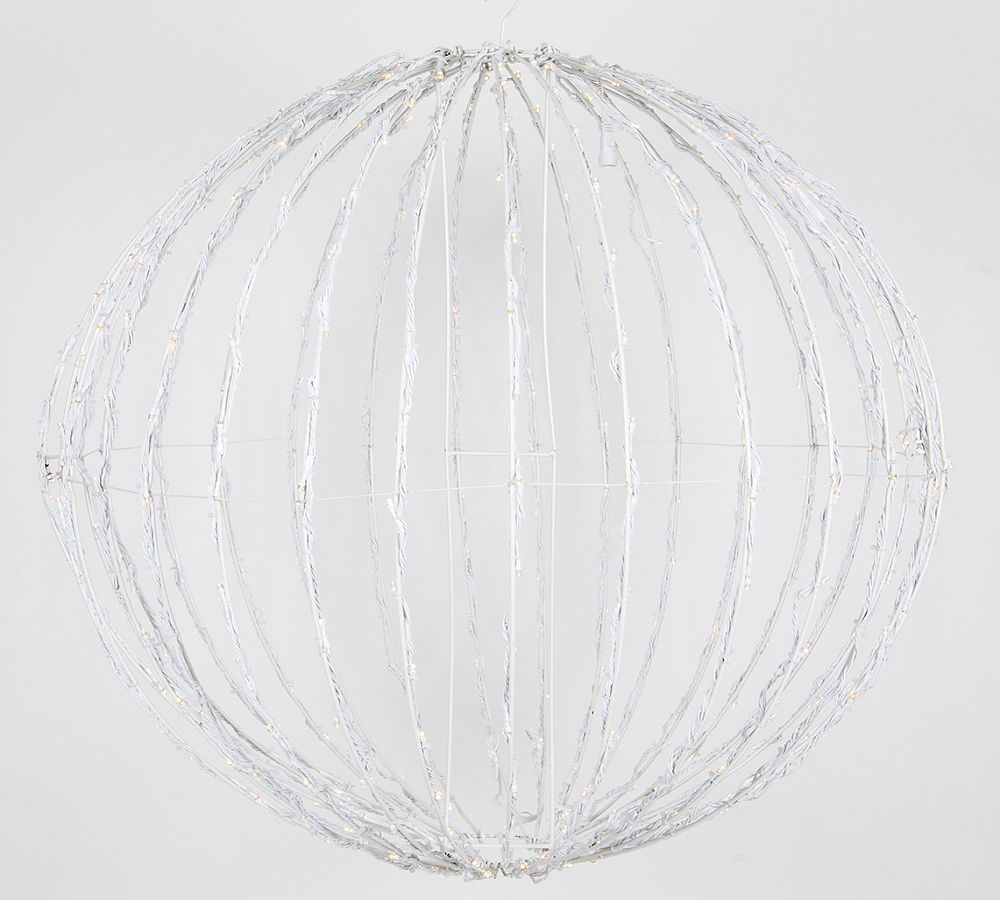 Warm White LED Ball With White Frame | Pottery Barn