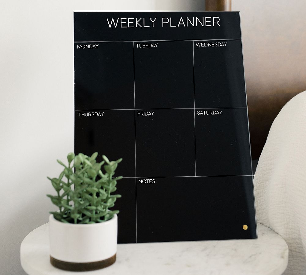 Glass Weekly Planner Dry Erase Board | Pottery Barn