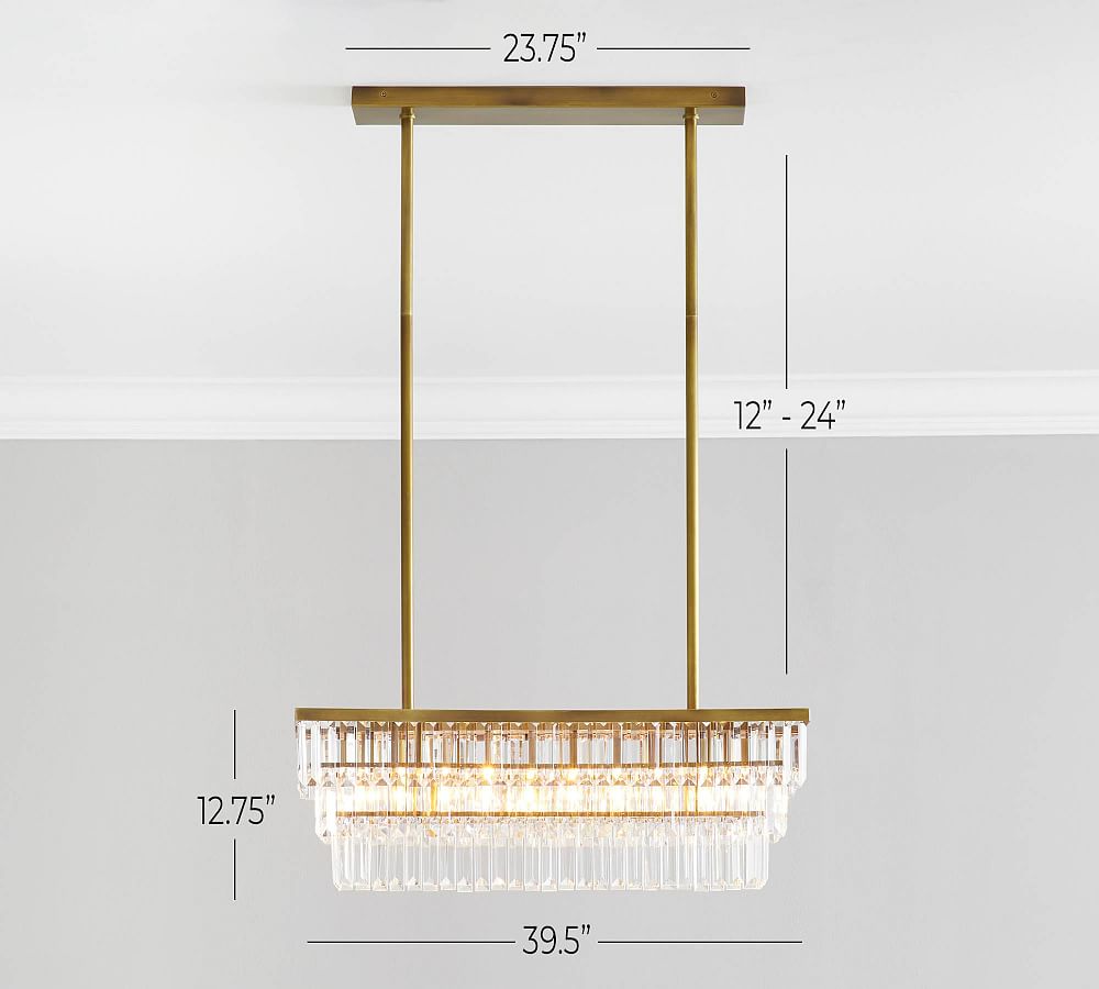 Gemma Crystal Rectangle Chandelier | Pottery Barn
