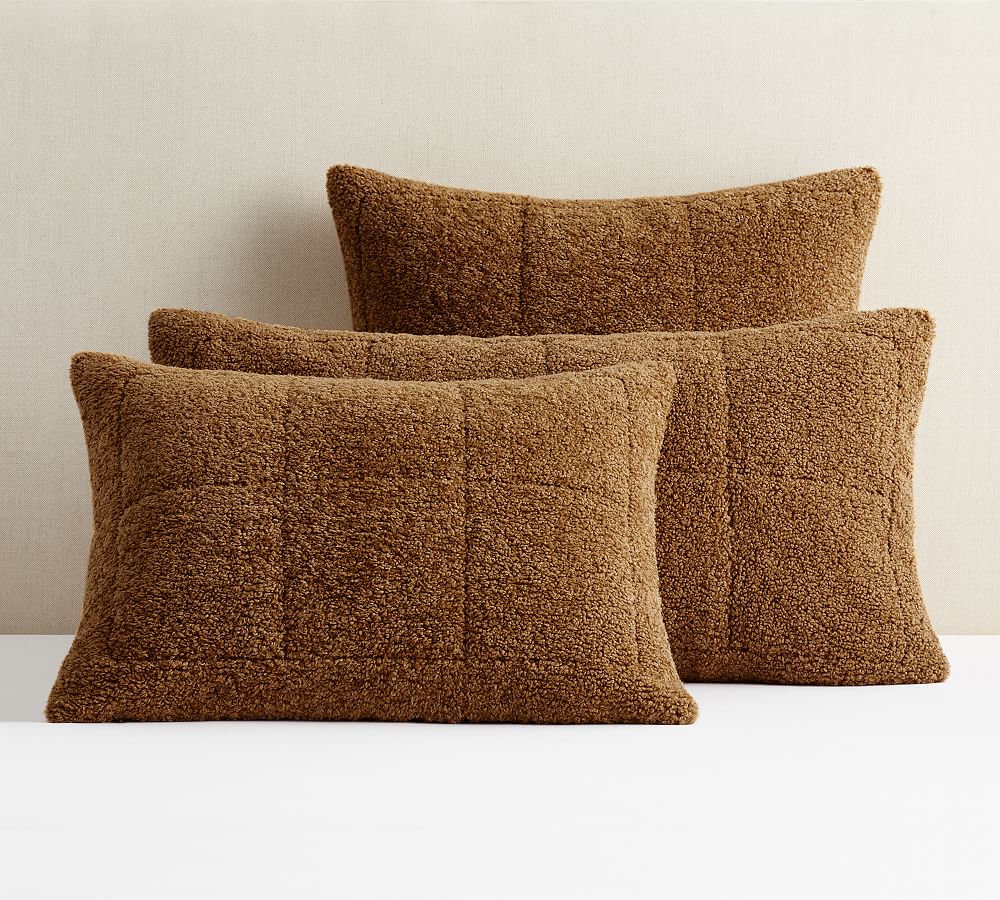 Teddy Faux Fur Quilted Sham | Pottery Barn