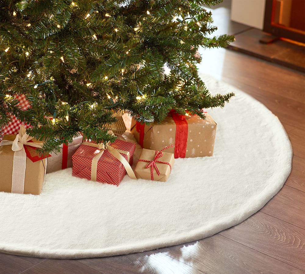 Plush Faux Fur Tree Skirt | Pottery Barn