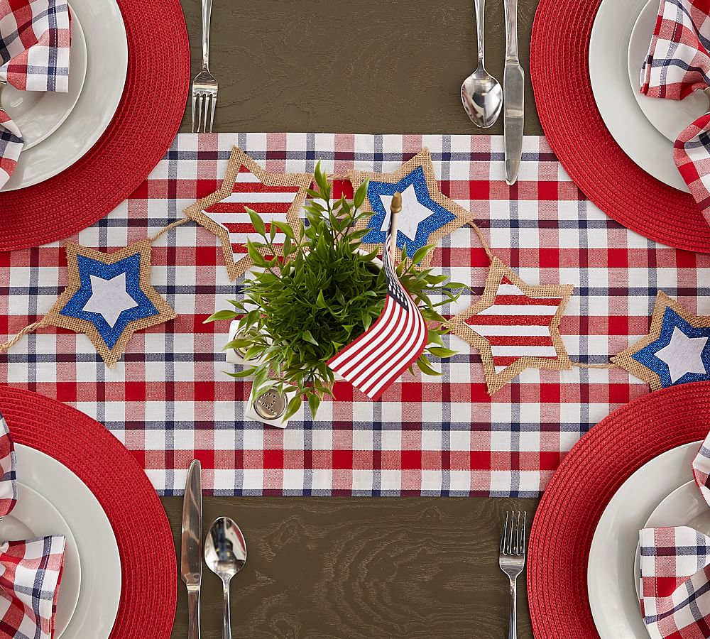 Americana Plaid Cotton Table Runners | Pottery Barn