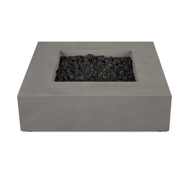 Arbor Concrete 40" Square Low Propane Fire Pit Table | Pottery Barn