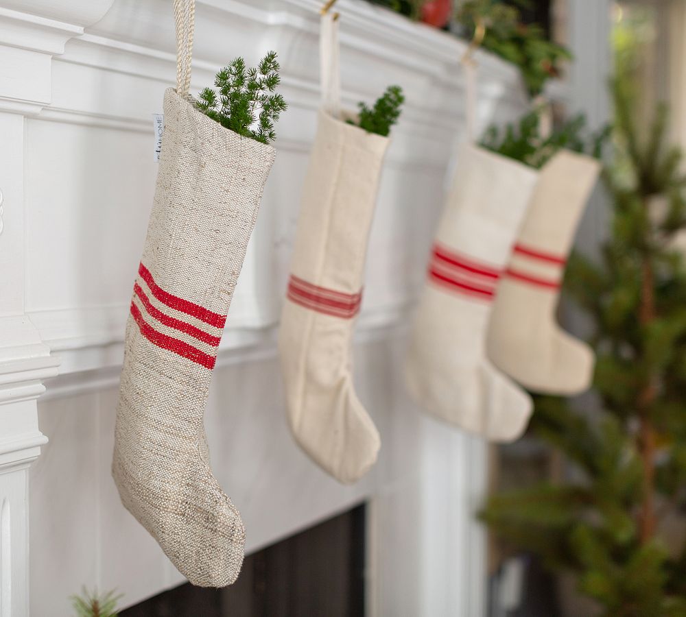 Vintage Grain Sack Holiday Stocking | Pottery Barn