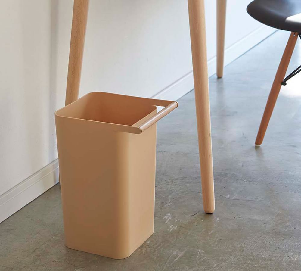 Yamazaki Wood Handle 2.5 Gallon Trash Can | Pottery Barn