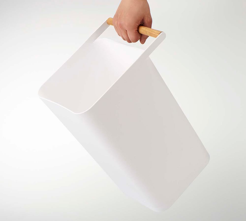 Yamazaki Wood Handle 2.5 Gallon Trash Can | Pottery Barn