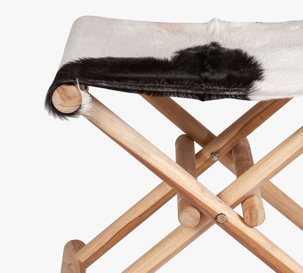 Sabriel Hair on Hide Folding Stool | Pottery Barn