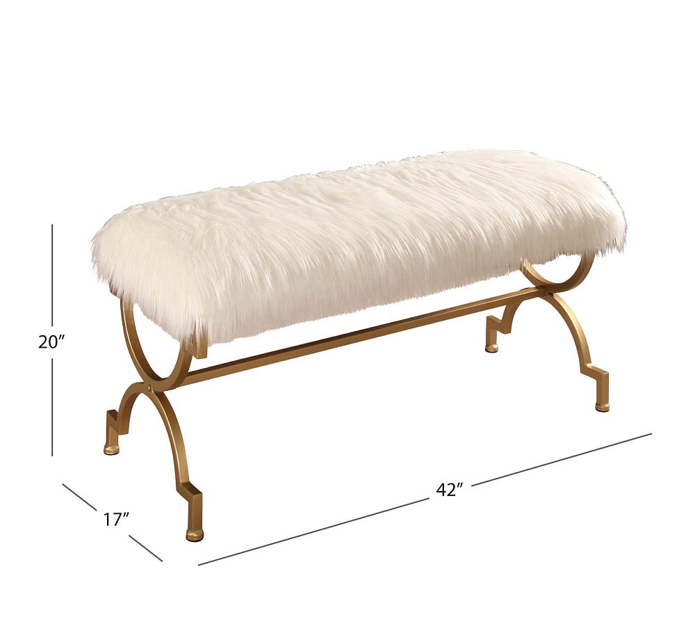 Dana Point Faux Fur Bench | Pottery Barn