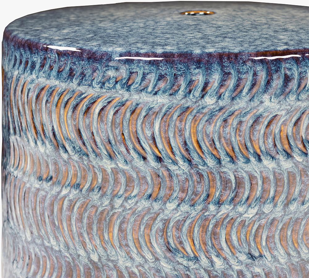 Willow Round Ceramic Accent Table | Pottery Barn