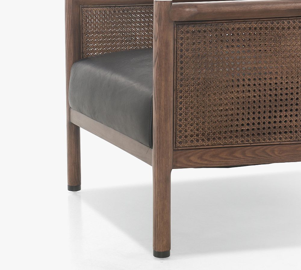 Rowan Cane Leather Armchair | Pottery Barn