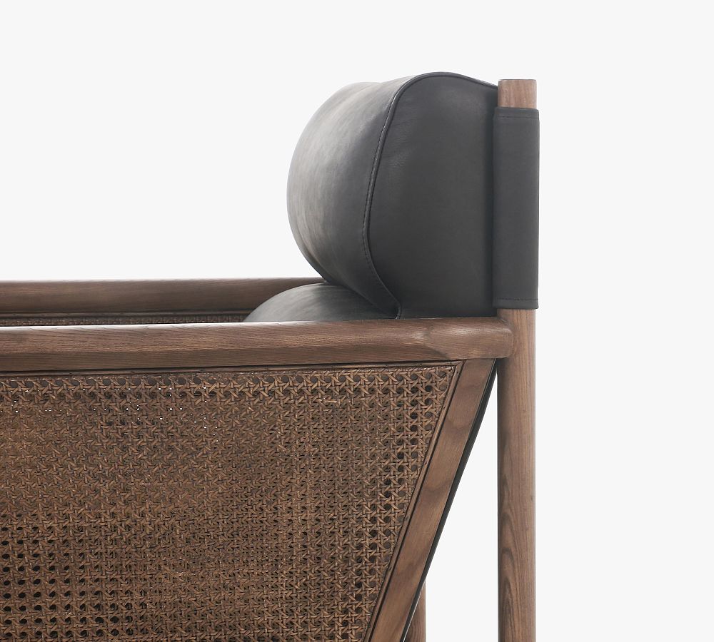 Rowan Cane Leather Armchair | Pottery Barn