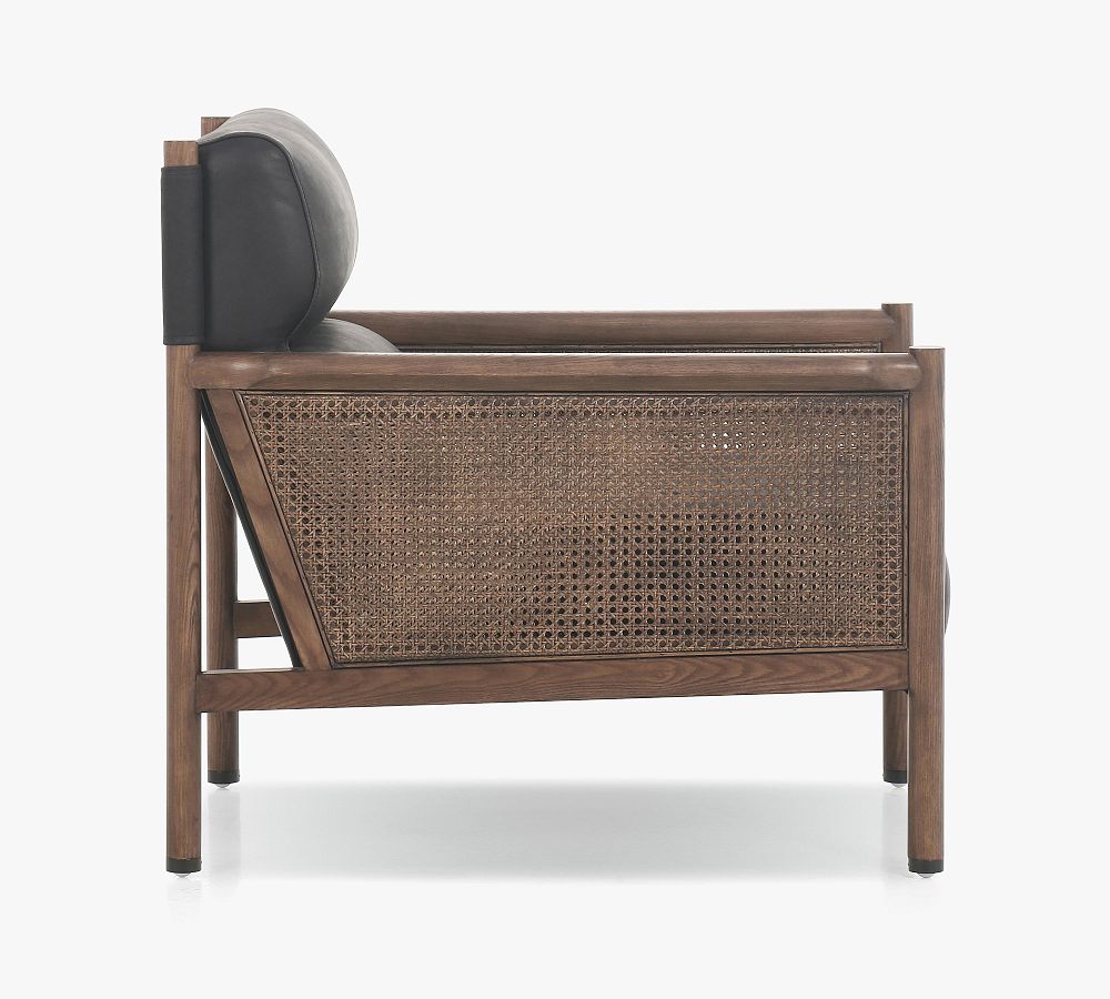Rowan Cane Leather Armchair | Pottery Barn