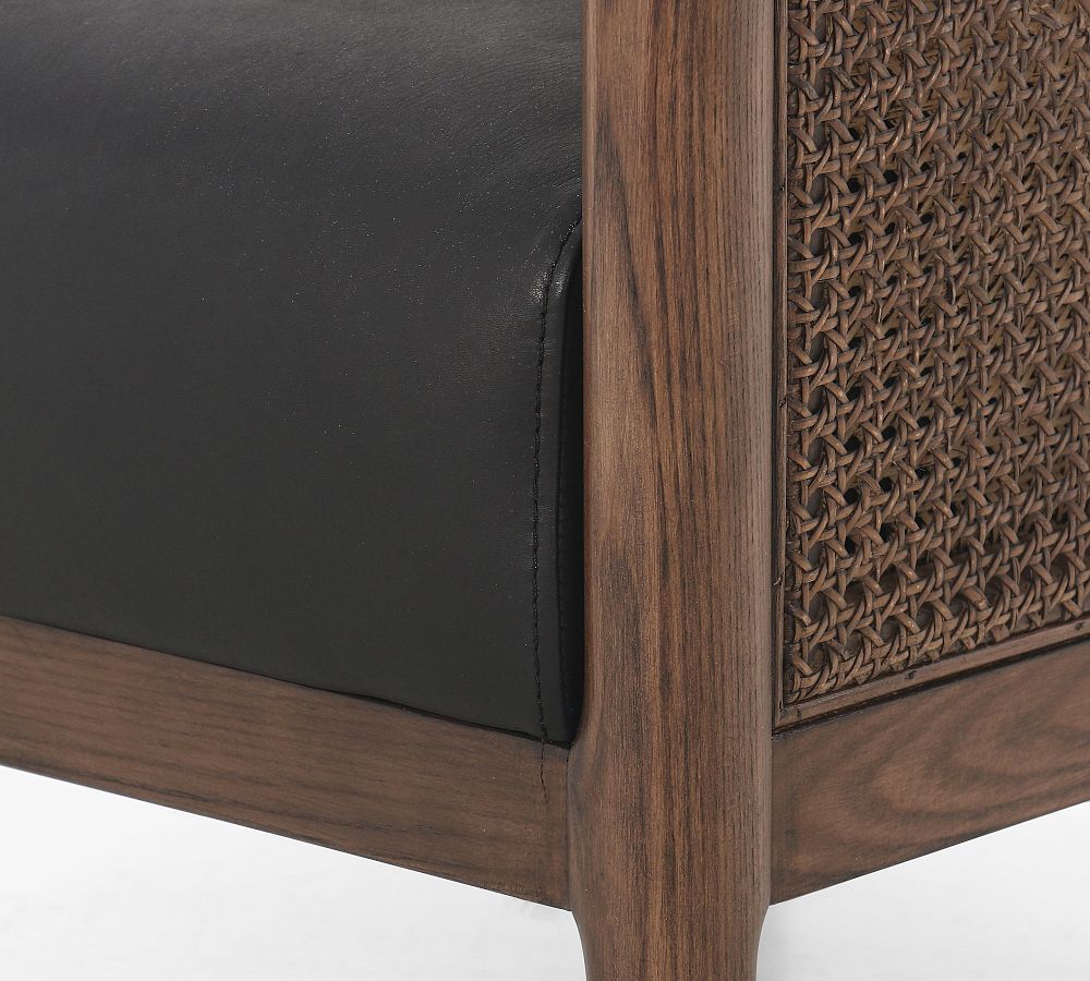 Rowan Cane Leather Armchair | Pottery Barn