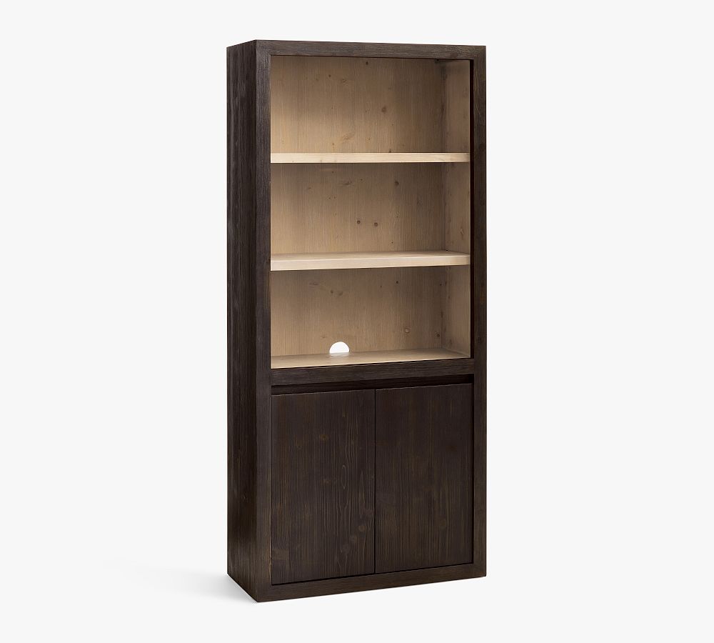 Folsom Two-Toned Bookcase with Doors | Pottery Barn