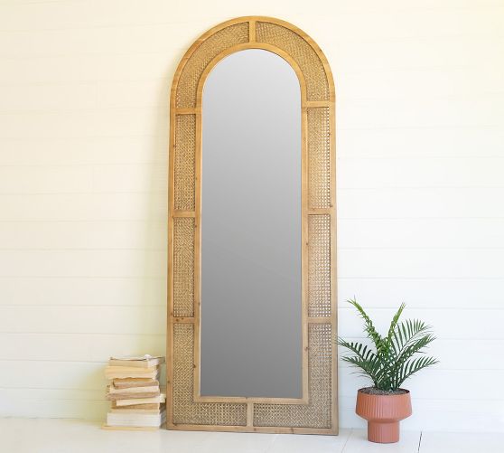 Monique Woven Rattan Arched Mirror | Pottery Barn
