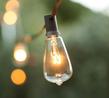 Edison Bulb Outdoor String Lights & Holder Posts | Pottery Barn