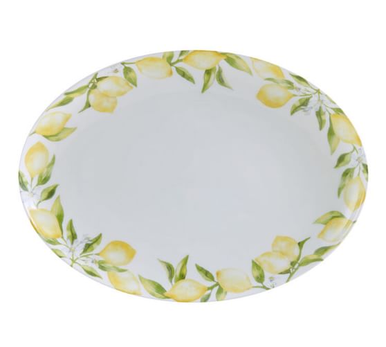 Lemons Bone China Oval Serving Platter | Pottery Barn