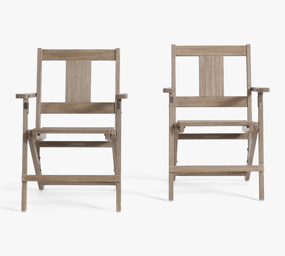 Indio FSC® Eucalyptus Foldable Outdoor Armchairs, Set of 2 | Pottery Barn