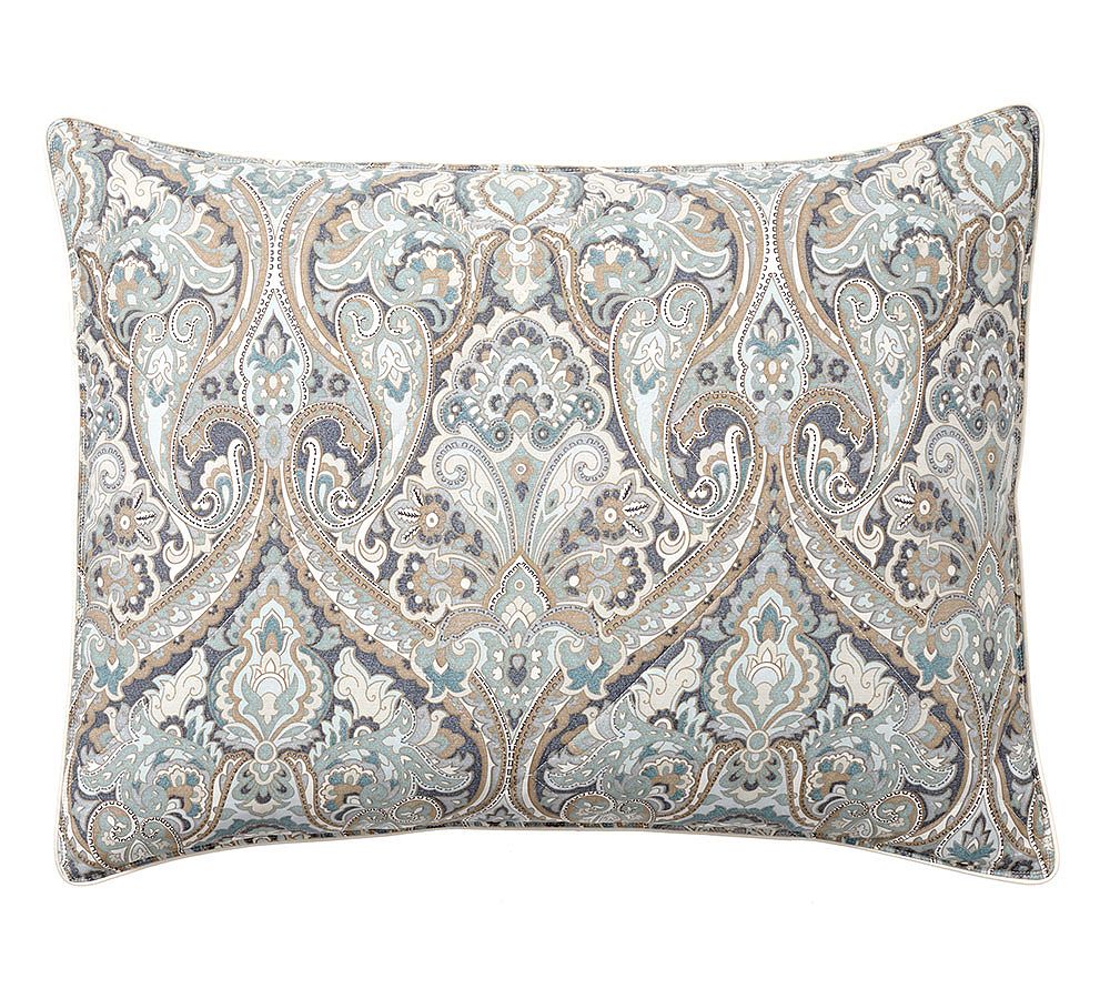 Mackenna Paisley Print Pillow Sham - Blue | Pottery Barn