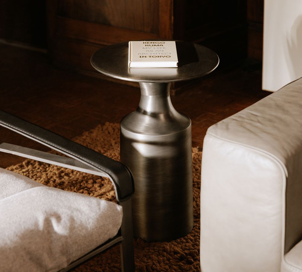 Luciano Round Metal Accent Table | Pottery Barn