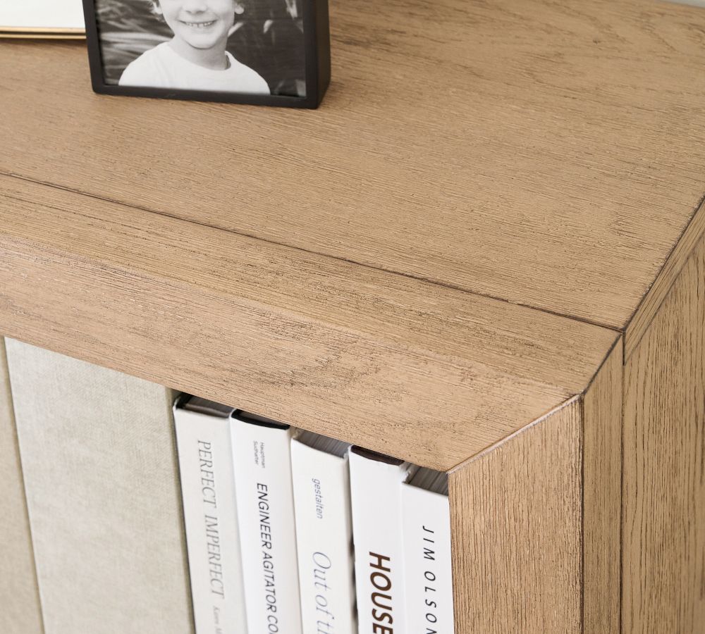 Dillon Long Low Console Bookcase | Pottery Barn