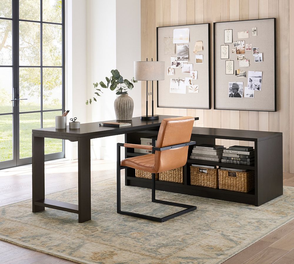Pacific L-Shape Rotating Desk | Pottery Barn