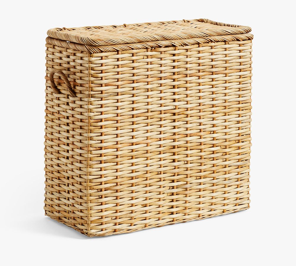 Aubrey Handcrafted Divided Hamper | Pottery Barn