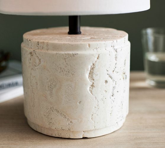 Damen Petite Travertine Table Lamp | Pottery Barn