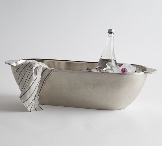 Stinson Handcasted Aluminum Beverage Trough | Pottery Barn