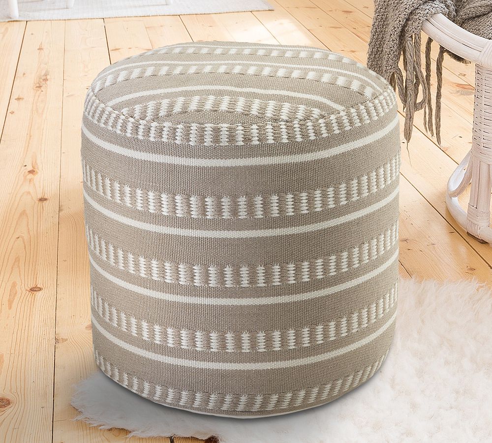 Canaan Recycled Yarn Outdoor Pouf | Pottery Barn