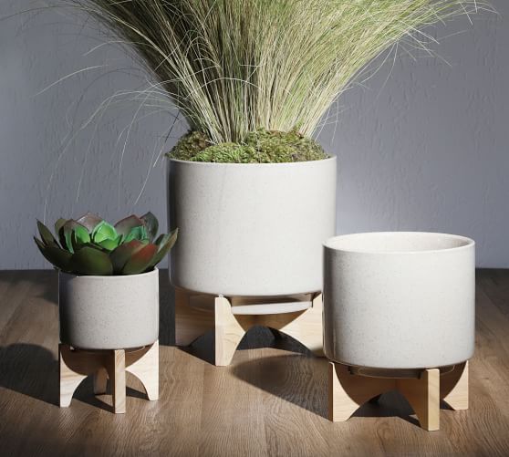 Footed Matte Planters | Pottery Barn