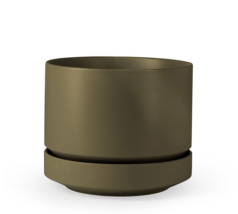 Modern Olive Ceramic Planter | Pottery Barn