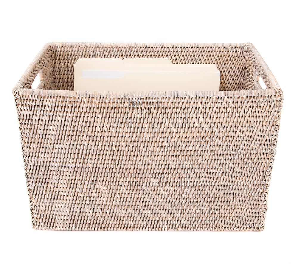 Tava Handwoven Rattan Legal File Box | Pottery Barn