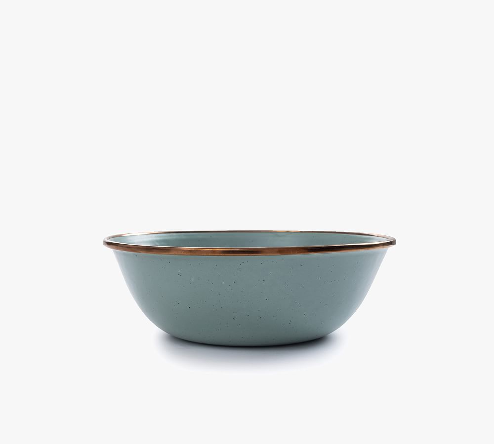 Rim Enamel 8-Piece Dinnerware Set | Pottery Barn