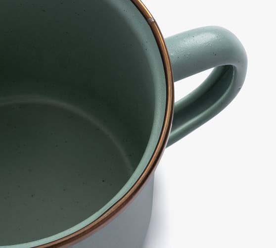 Rim Enamel 8-Piece Dinnerware Set | Pottery Barn