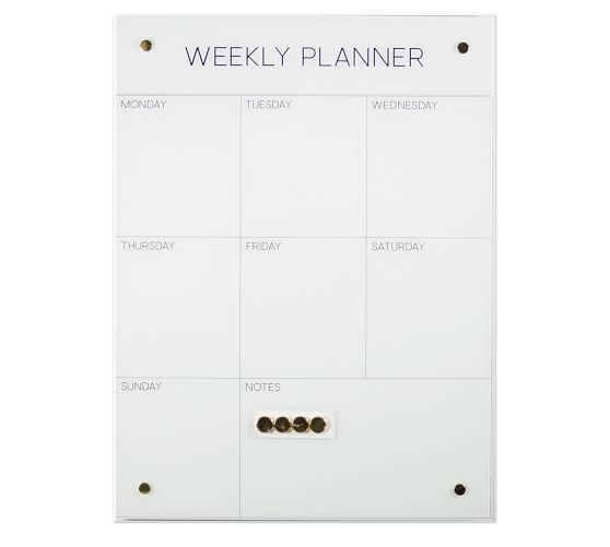 Glass Weekly Planner Dry Erase Board | Pottery Barn
