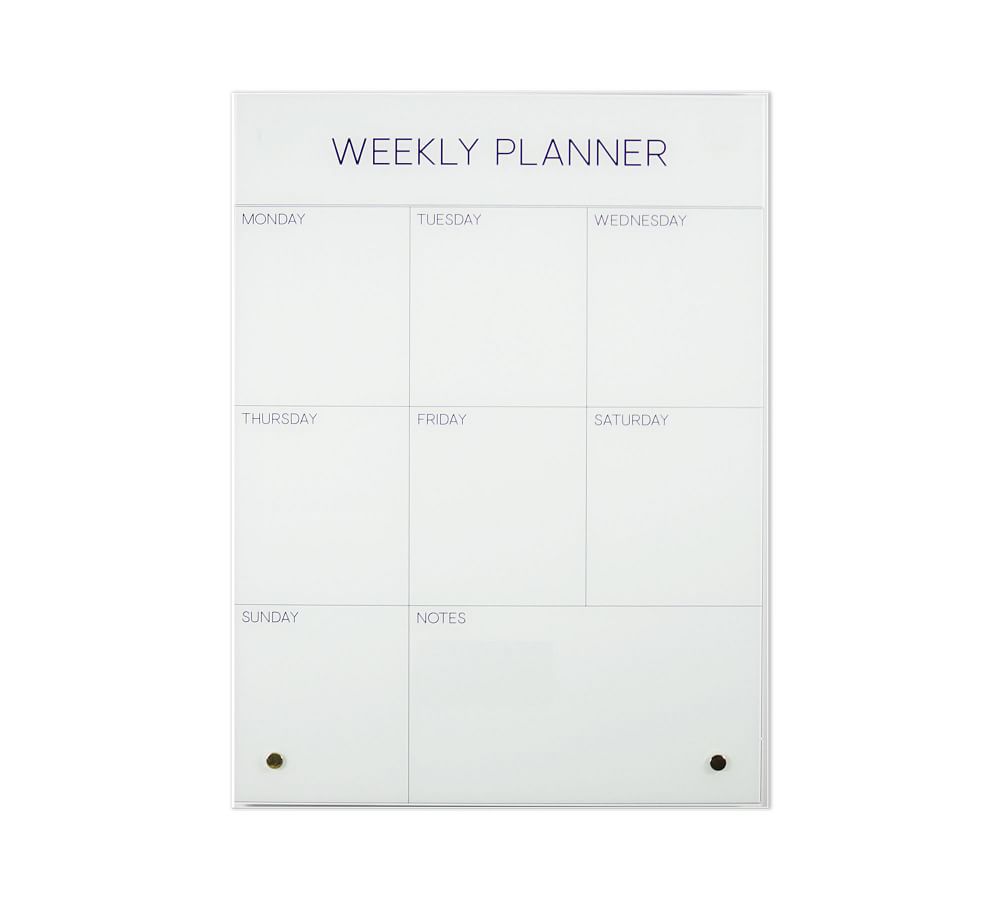 Glass Weekly Planner Dry Erase Board | Pottery Barn