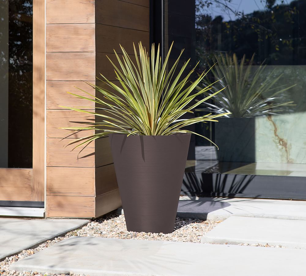 Hevea Tapered Cylinder Outdoor Planters | Pottery Barn