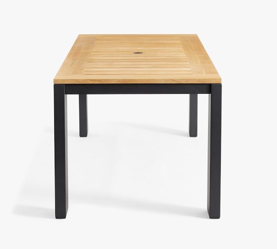 Malibu Metal & Teak Outdoor Dining Table | Pottery Barn