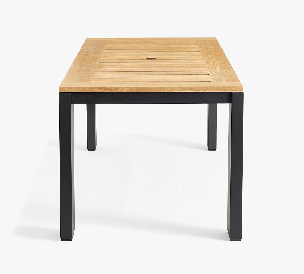 Malibu Metal & FSC® Teak Outdoor Dining Table | Pottery Barn
