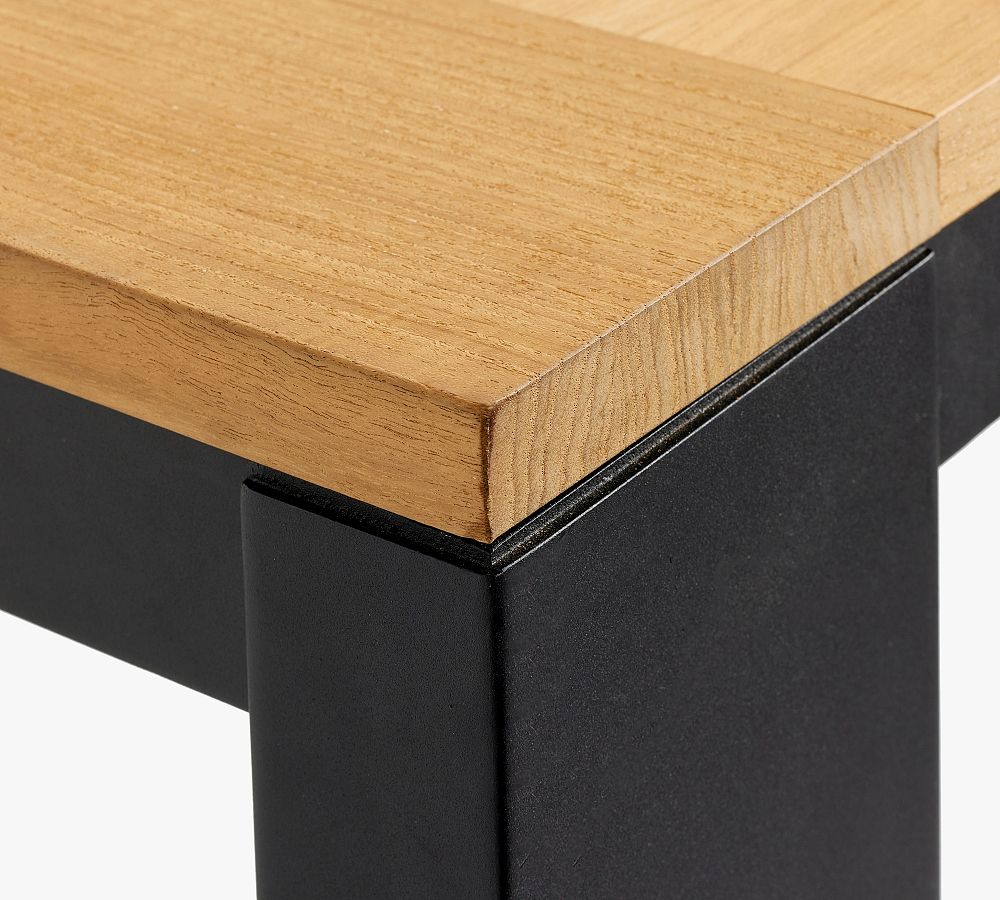 Malibu Metal & FSC® Teak Outdoor Dining Table | Pottery Barn