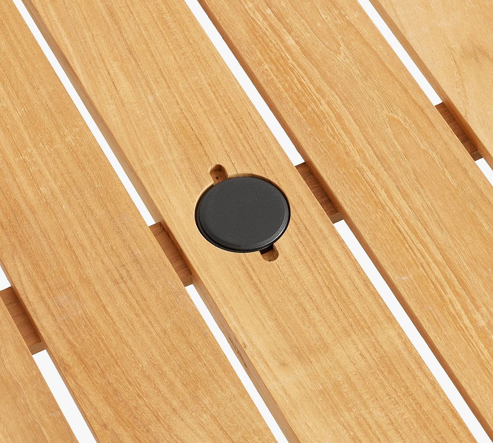 Malibu Metal & FSC® Teak Outdoor Dining Table | Pottery Barn