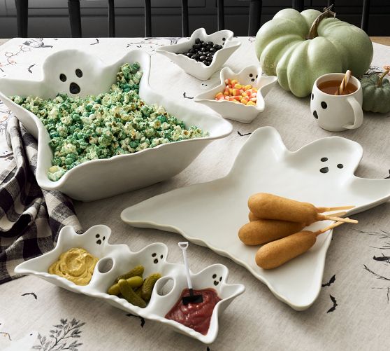 Figural Ghost Stoneware Serving Platter | Pottery Barn