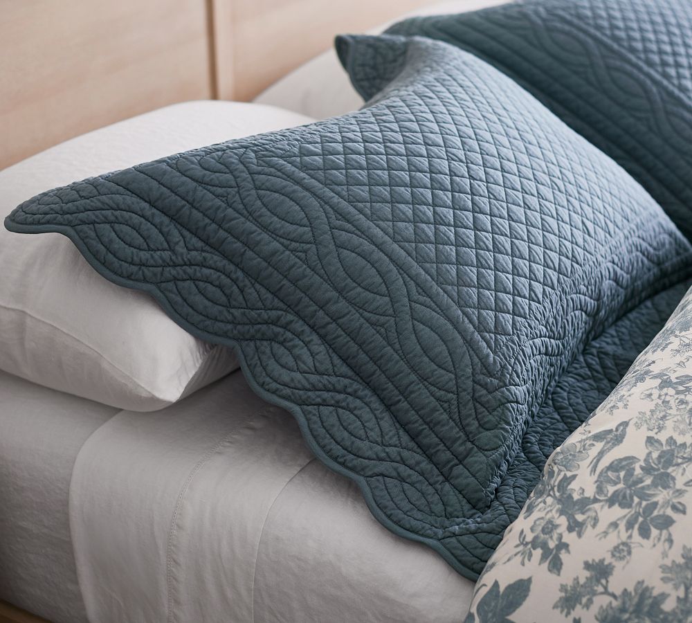 Heirloom Scallop Quilted Sham | Pottery Barn